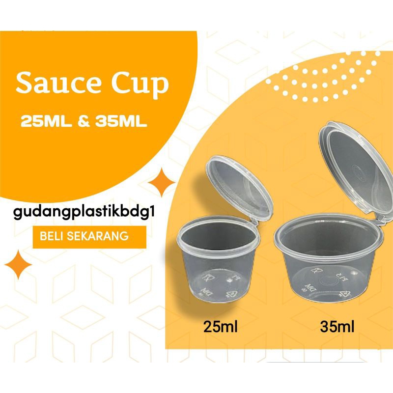 Jual HARGA GROSIR !! Sauce Cup Ukuran 25 ML Isi 50 Pcs Dengan Tutup ...