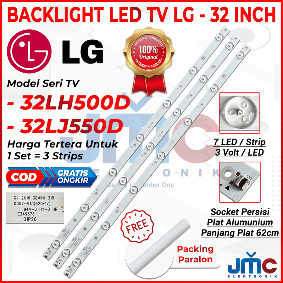 Jual BACKLIGHT TV LED LG 32LH500 32LJ500 32LH500D 32LJ500D LAMPU BL TV LG 32 INCH | Shopee Indonesia