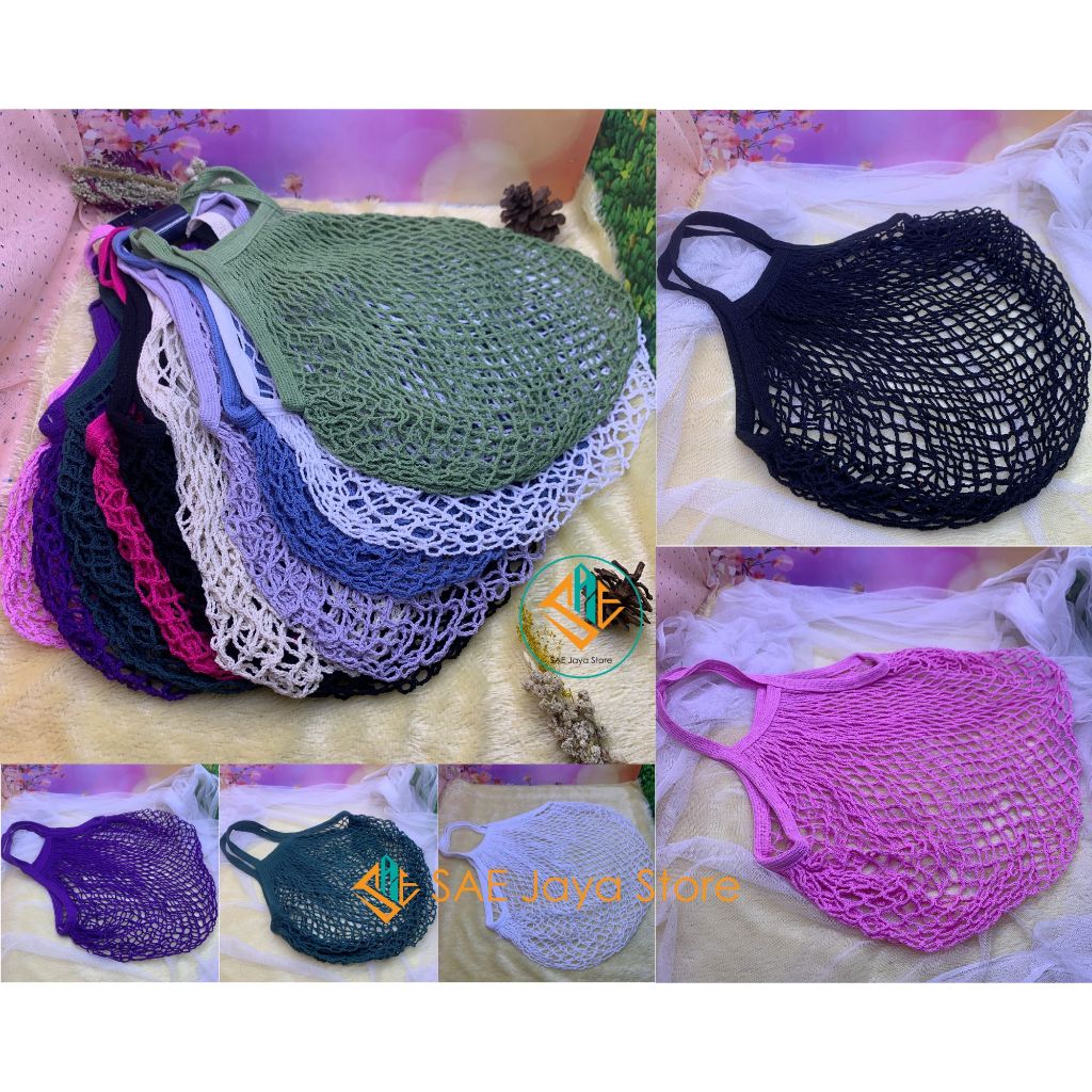 Jual SAE - TAS JARING BELANJA PENDEK REUSABLE SERBAGUNA / ECO FRIENDLY ...