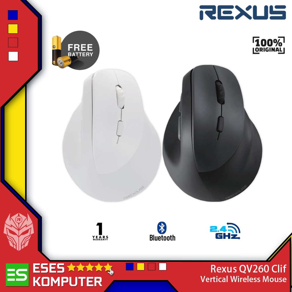 Jual Mouse Rexus QV-260 QV260 Wireless | Dual-Mode Vertical Ergonomic ...