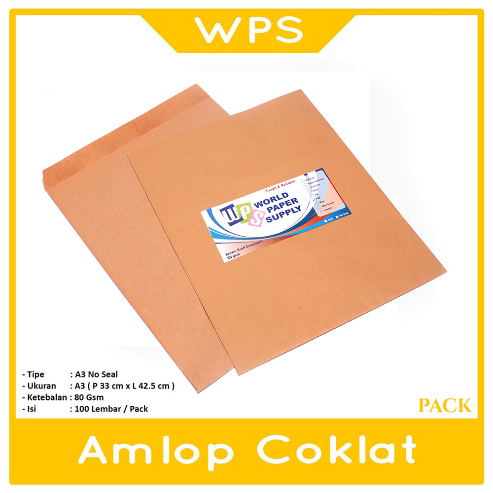Jual WPS - Amplop Coklat Ukuran A3 No Seal - Pack | Shopee Indonesia
