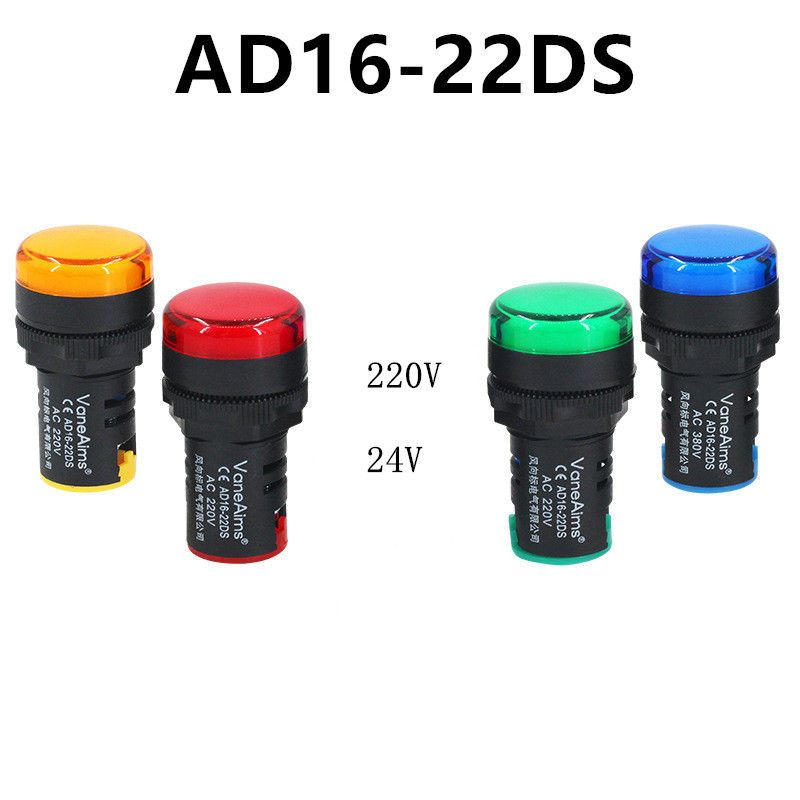 Jual Pilot Lamp Led AD16-22DS 22mm AC 220V 24V Merah hijau biru oranye | Shopee Indonesia