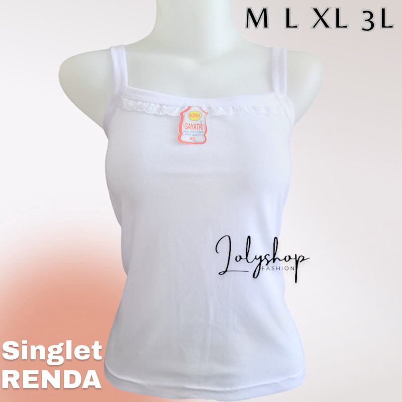 Jual Tanktop Singlet Renda Putih Wanita Anak Dewasa Remaja | Shopee ...