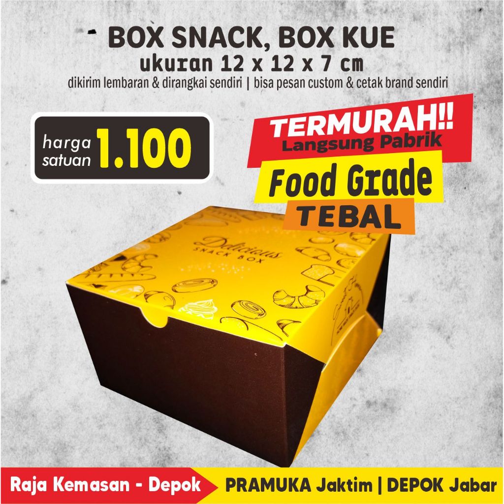 Jual Box Snack 12x12x7 cm Ivory Motif Kuning | Shopee Indonesia