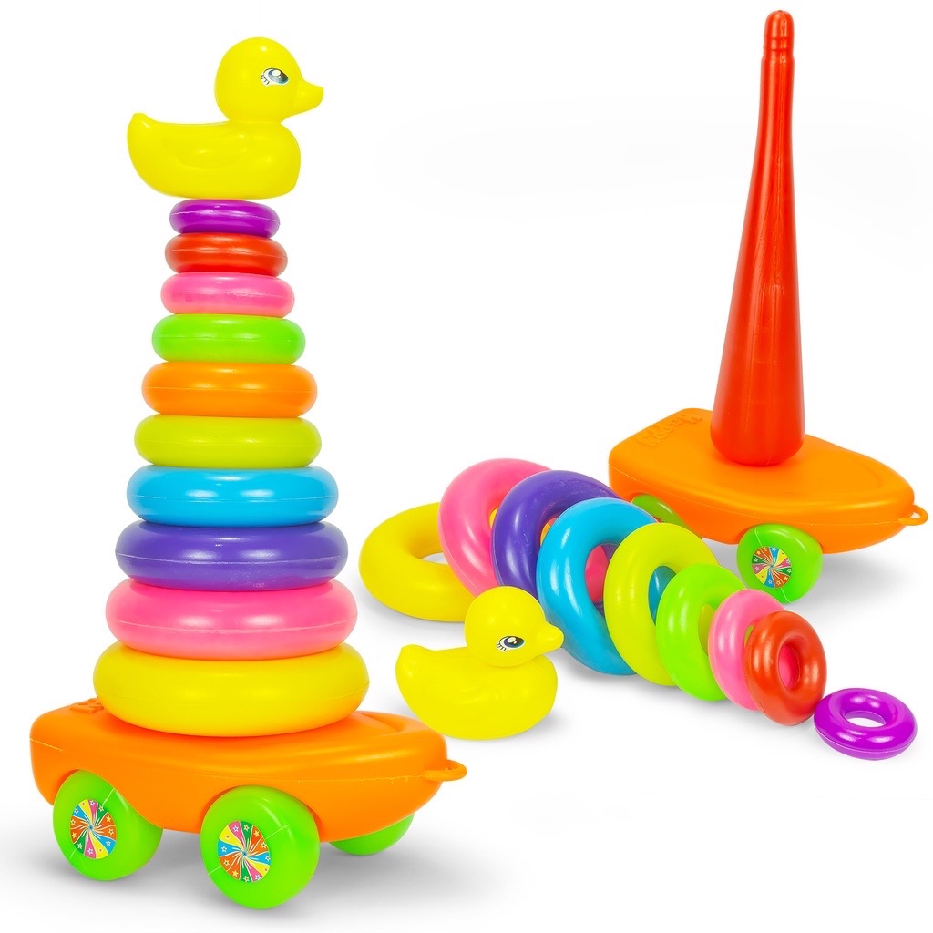 Jual [EDUFUNTOYS] Mainan Bayi Ring Donat Roda Jumbo 10 Susun Plus Bebek ...