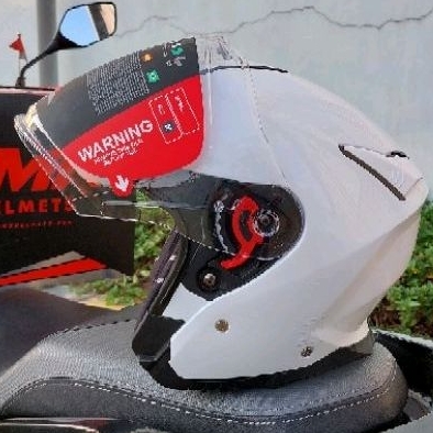 Jual HELM SMK GTJ SMK HELMET PUTIH GLOSSY UKURAN M Eks di Review ...