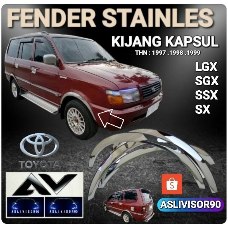 Jual Fender stainles /list roda mobil KIJANG KAPSUL/ LGX /SGX/SSX/SX ...