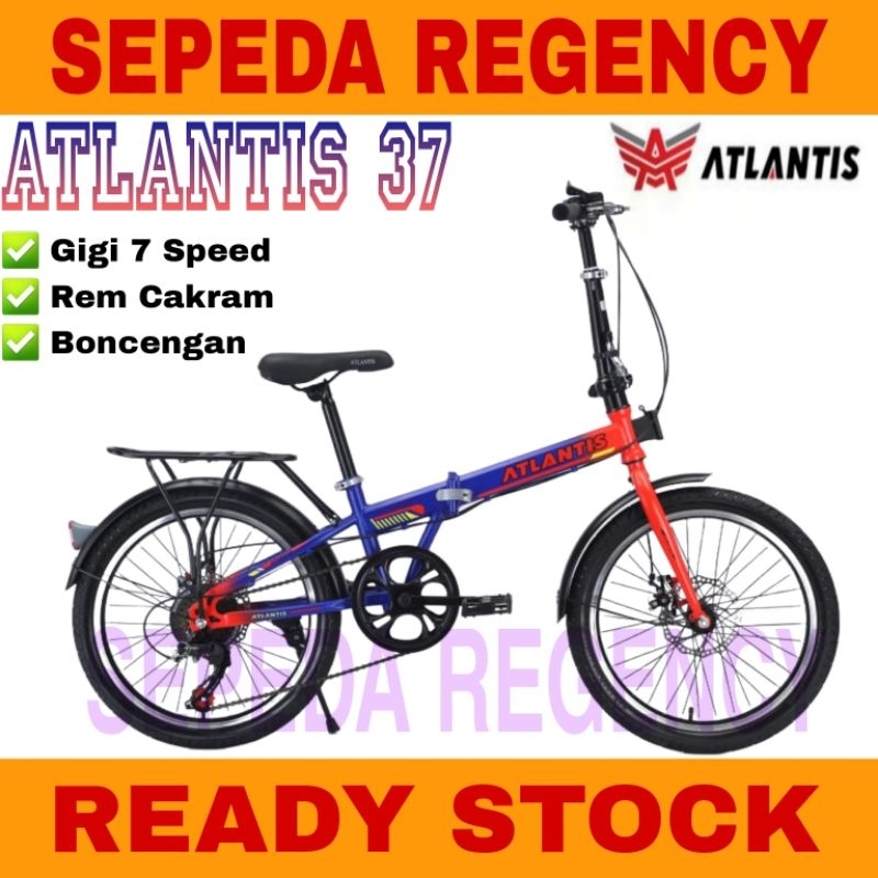 Jual Sepeda Lipat ATLANTIS 37 Folding 7 Speed Ukuran 20 Inch Boncengan ...