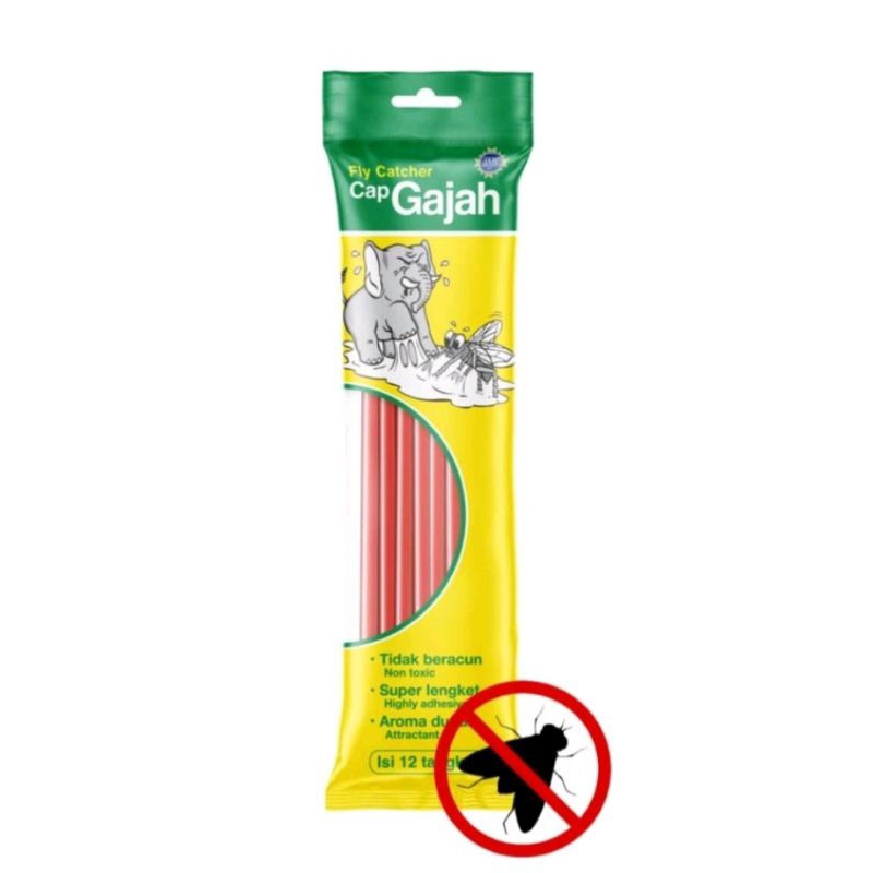 Jual lem lalat model stick merk cap gajah isi 12stick | Shopee Indonesia