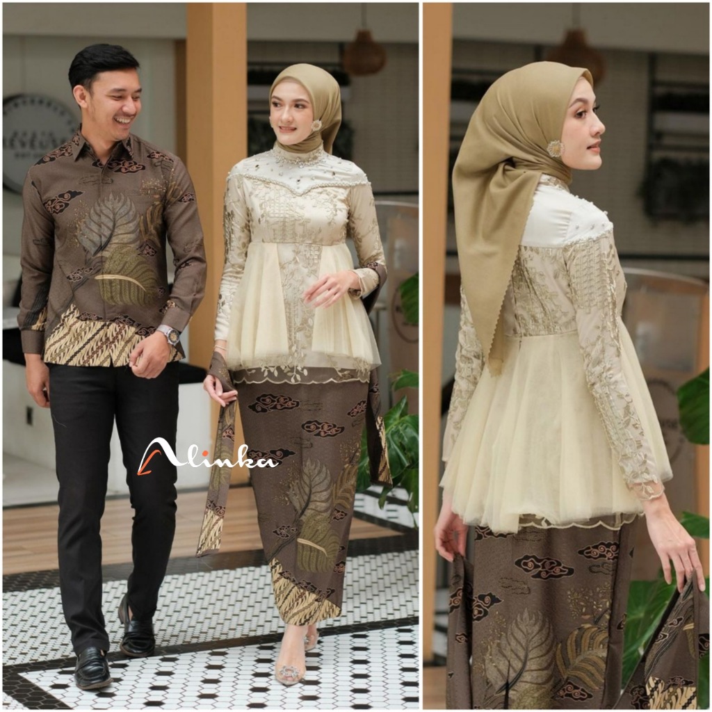 Jual Kebaya modern wisuda couple batik brukat remaja terbaru mewah satu ...