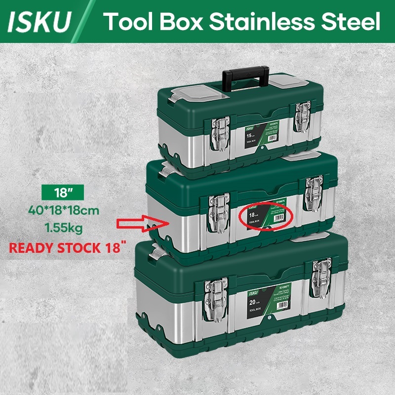 Jual ISKU Tool Box Besar stainlees 18 inch tahan lama toolbox kotak ...