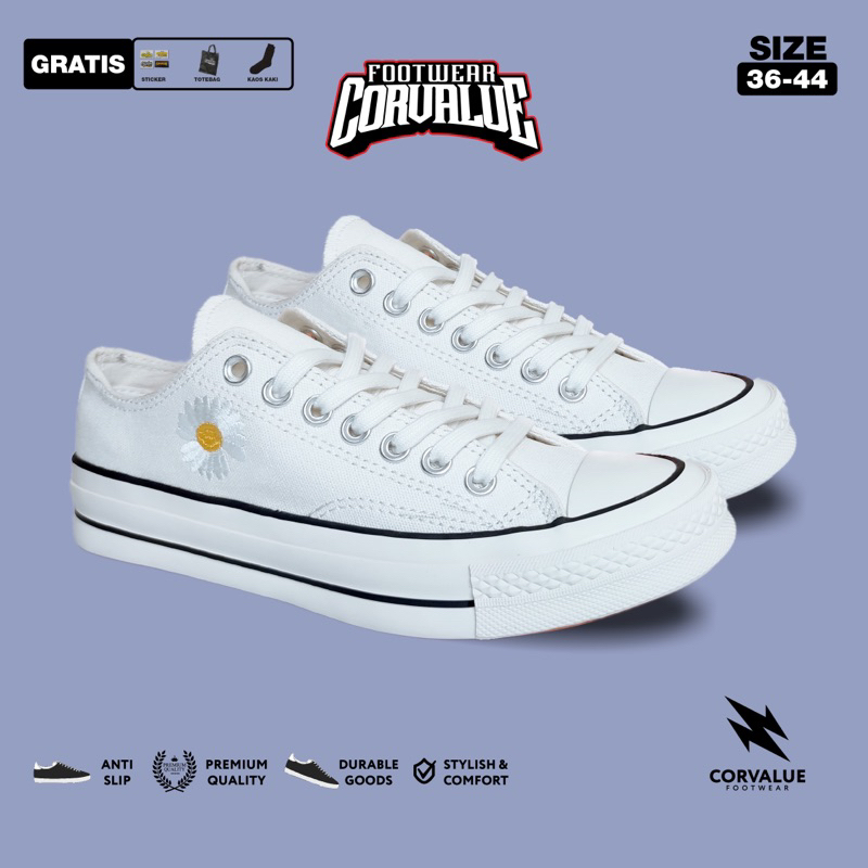 Jual SEPATU SNEAKERS CORVALUE 87s LOW PEACE MINUS ONE CREAM WHAITE ...