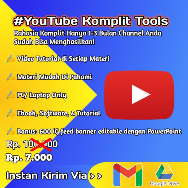 Jual YT Komplit Tools || Rahasia Komplit Channel Jadi Viral | Shopee ...