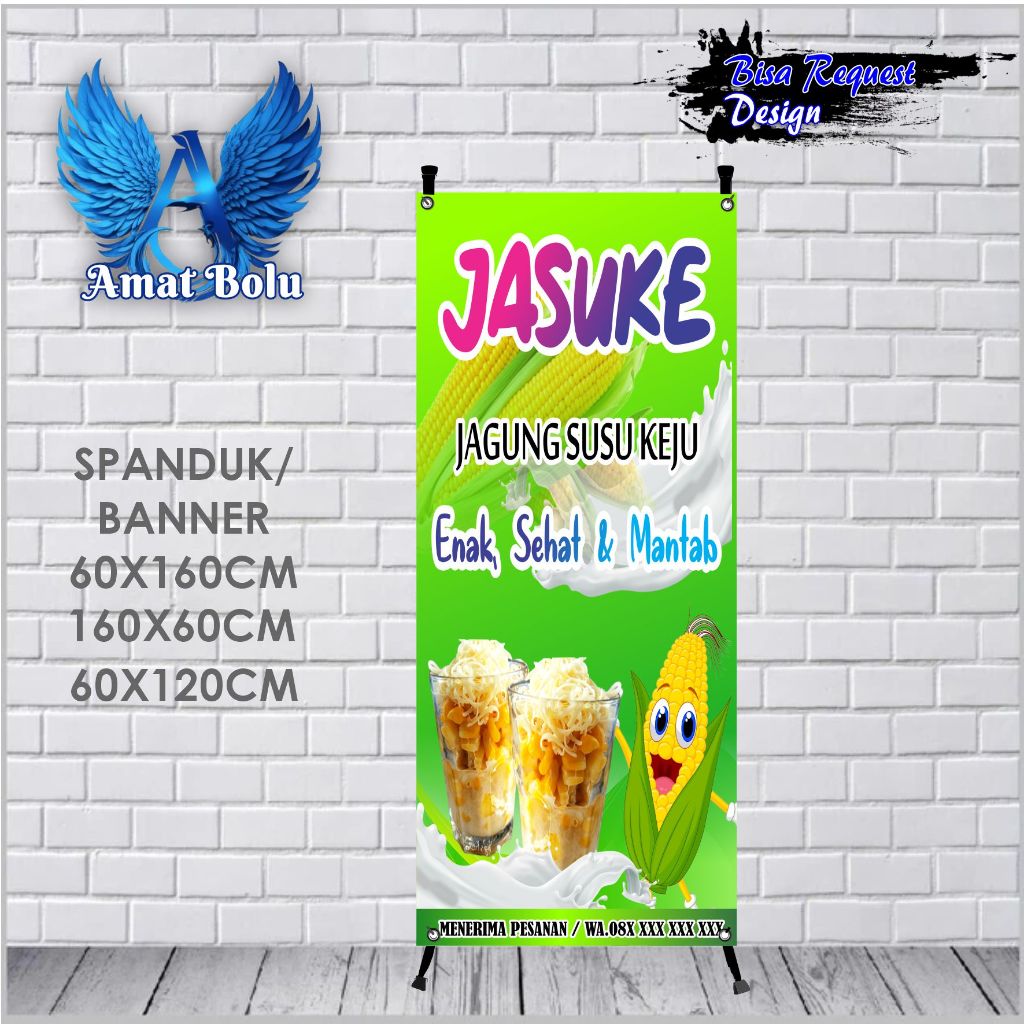 Jual CETAK SPANDUK/BACKDROP/BANNER JASUKE BERDIRI UKURAN 60X160,160X60 ...
