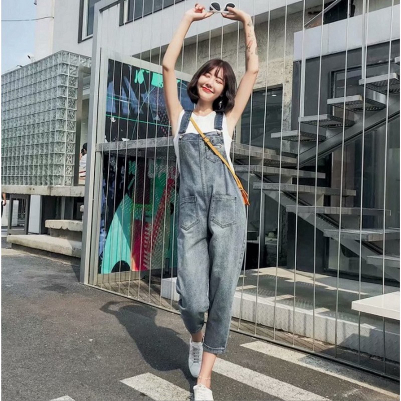 Jual Overall denim panjang jumpsuit celana panjang wanita Jd1 | Shopee ...