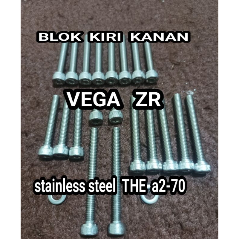Jual Baut Mesin Blok Set Bak Kopling Block Yamaha Vega Zr L Stainless | Shopee Indonesia
