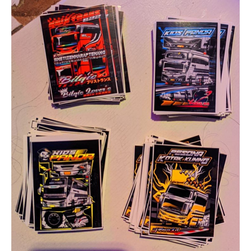Jual COD Stiker bus premium high quality paling kece ( isi 100 stiker ...