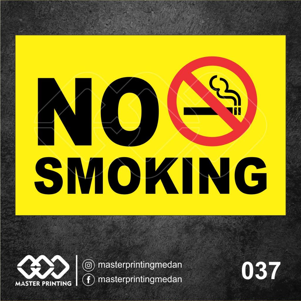 Jual 037 - Stiker No Smoking, Dilarang Merokok, Sticker Vinyl, Premium ...