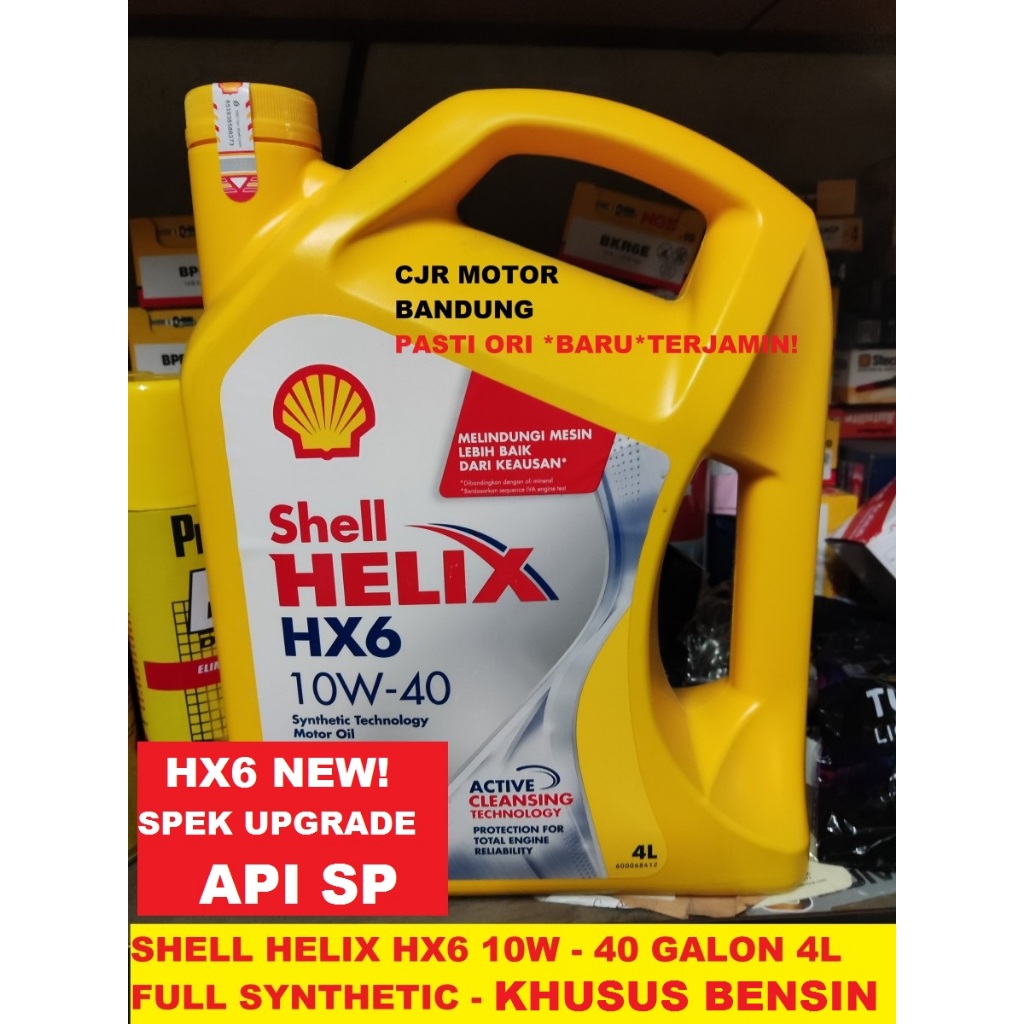 Jual Oli Shell Helix HX6 10w 40 kemasan galon 4L oli mobil bensin ...