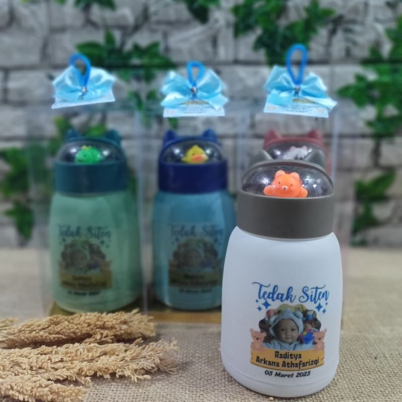 Jual hampers/souvenir botol kaca boneka (birthday, tedak Siten, khitan ...