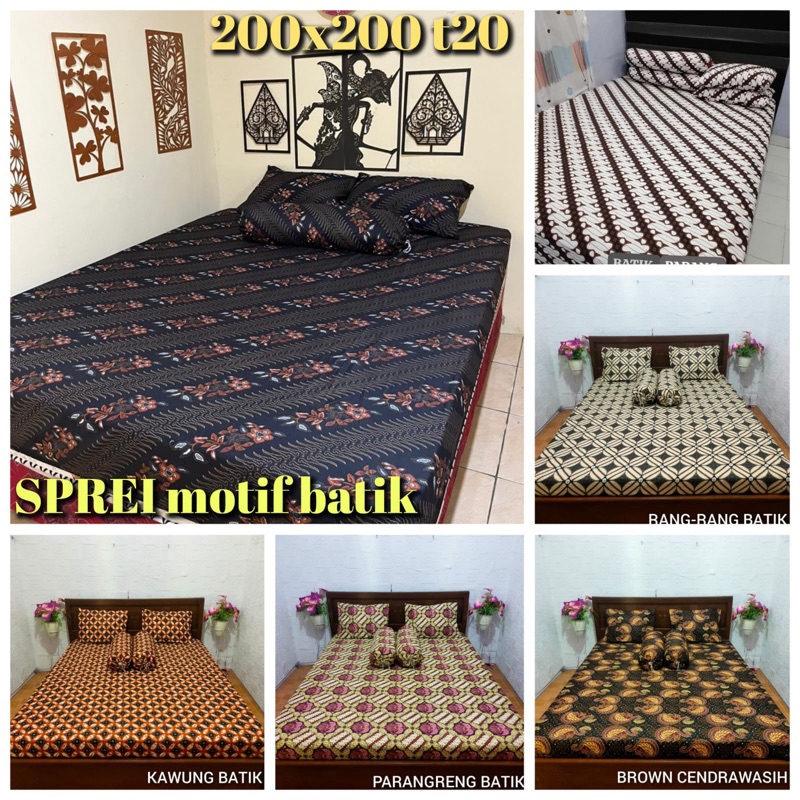 Jual SPREI MOTIF BATIK UK 200X200 TINGGI 20CM | Shopee Indonesia
