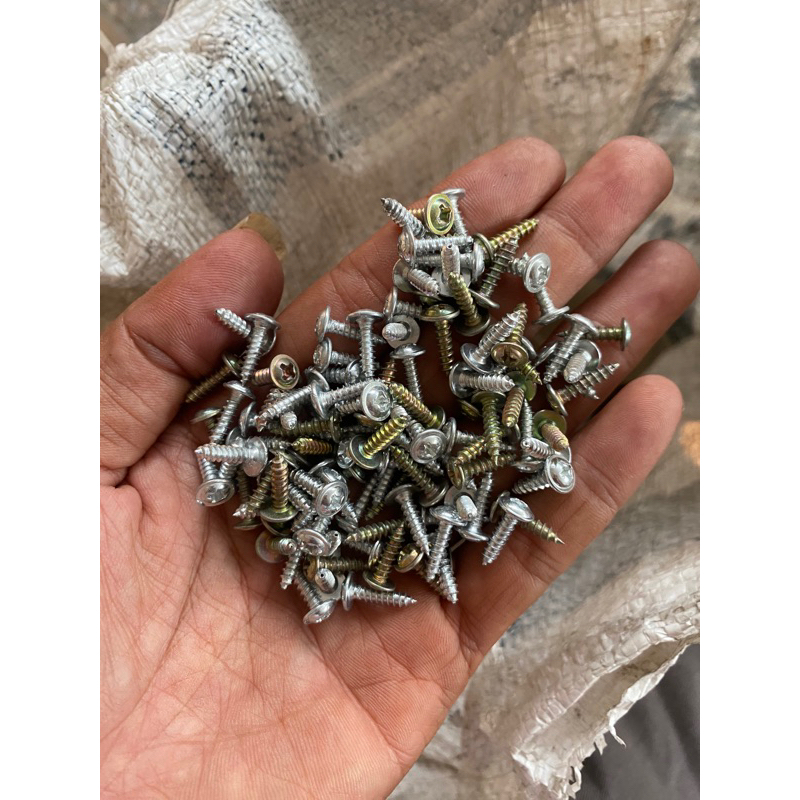 Jual 500 pcs Sekrup 3×12 Sekrup PH FH TS AT AB putih/ kuning speaker ...