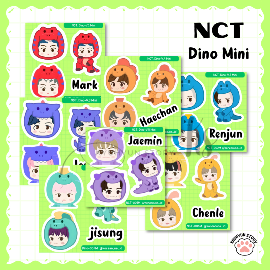 Jual Sticker Kpop NCT Dream Dino Chibi Kartun Anime Lucu Aesthetic ...