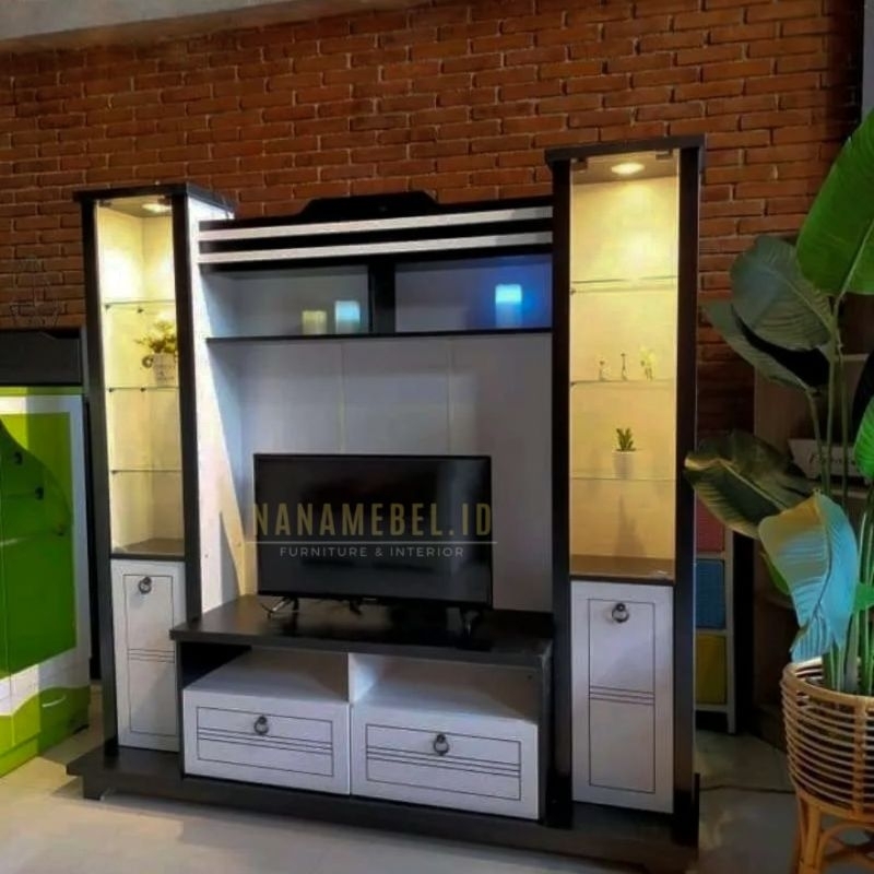 Jual Lemari tv / backdrop tv ekonomis / nanamebel / nana mebel | Shopee ...