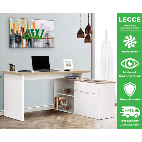 Jual Meja Belajar Meja Direksi Letter L Meja Kantor LECCE Minimalis AFW ...