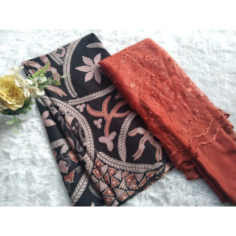 Jual Set Kain batik Jarik Kebaya Paket bridesmaid brokat tile mutiara ...