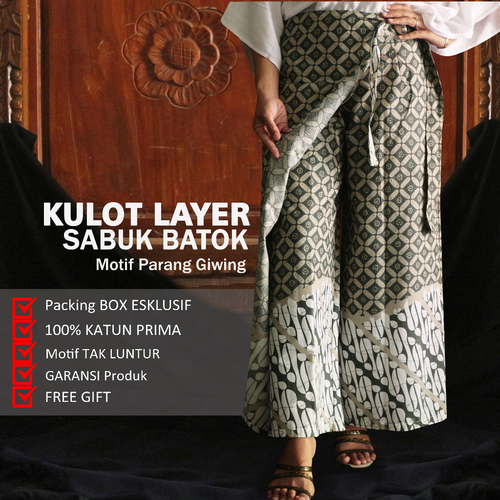 Jual Celana Kulot Wanita Layer Sayap Batik Motif Giwingan | Shopee ...