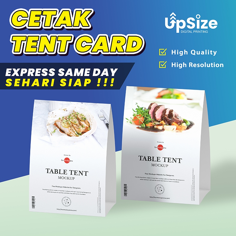 Jual Cetak Tendcard / Tend card bahan Art Carton - Print Table Menu ...