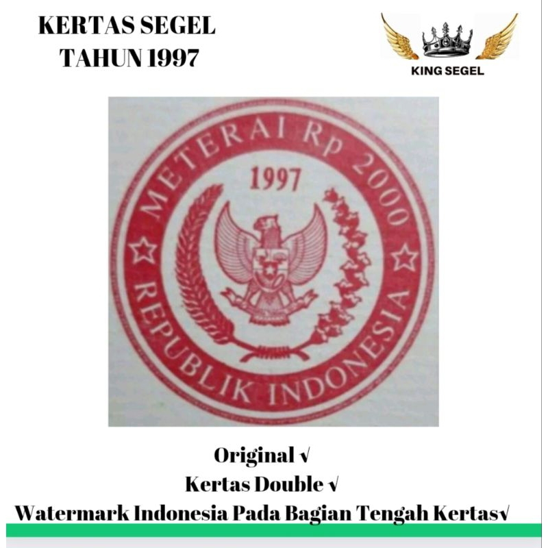 Jual Kertas Segel Tahun 1997 Double Asli | Shopee Indonesia
