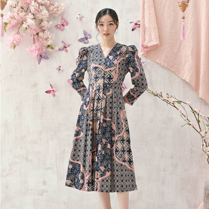 Jual BNI 258 - Dress Batik Wanita / Terusan Batik Modern / Batik Kantor ...