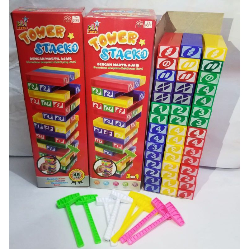 Jual Mainan family keluarga tower stacko balok susun | Shopee Indonesia