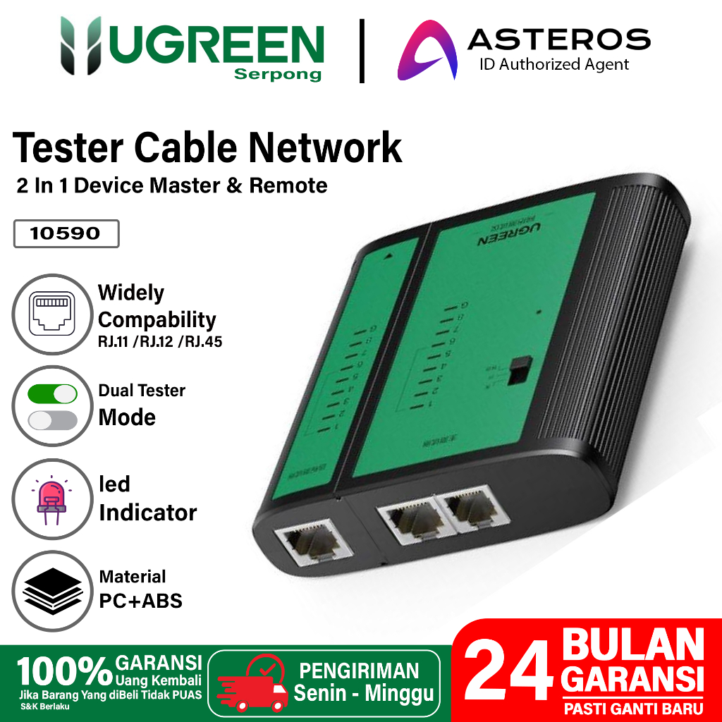 Jual UGREEN Lan Tester Cable Tester Alat Penguji Kabel RJ45 / RJ11 ...