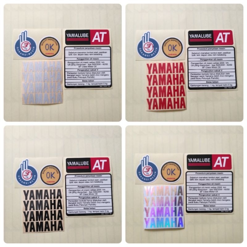 Jual STICKER WARNING PERINGATAN YAMAHA YAMALUBE OK 3 TAHUN SATU SET ...