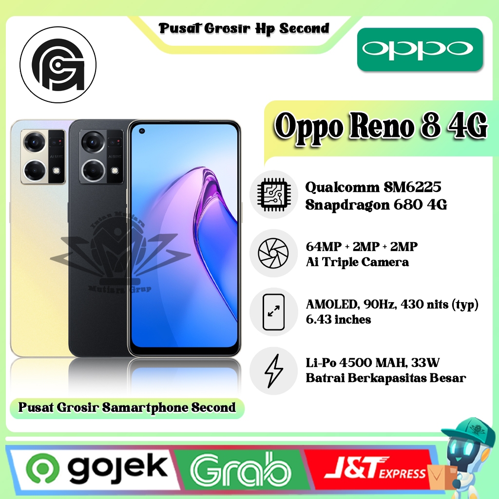 Jual Oppo Reno 8 4G | 5G Ram 8GB Rom 256GB (SECOND) | Shopee Indonesia