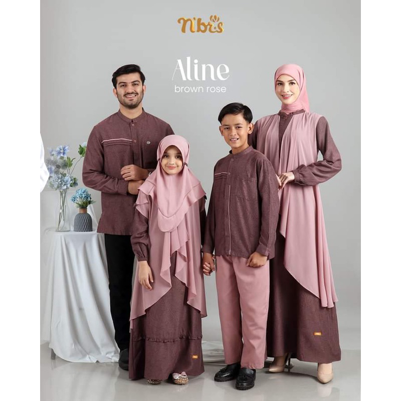 Jual SARIMBIT RAYYA SERIES ALINE 2024 BROWN ROSE || Sarimbit keluarga Nibras Terbaru 2024 || By ...
