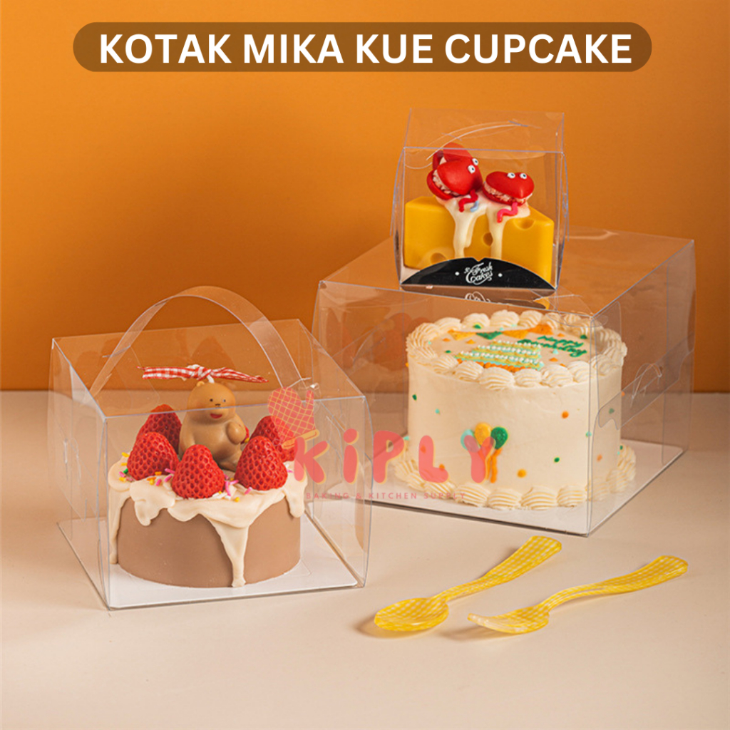 Jual Kotak Mika Kue Cupcake/Kotak Mika Kue Ultah/Box cake transparan ...