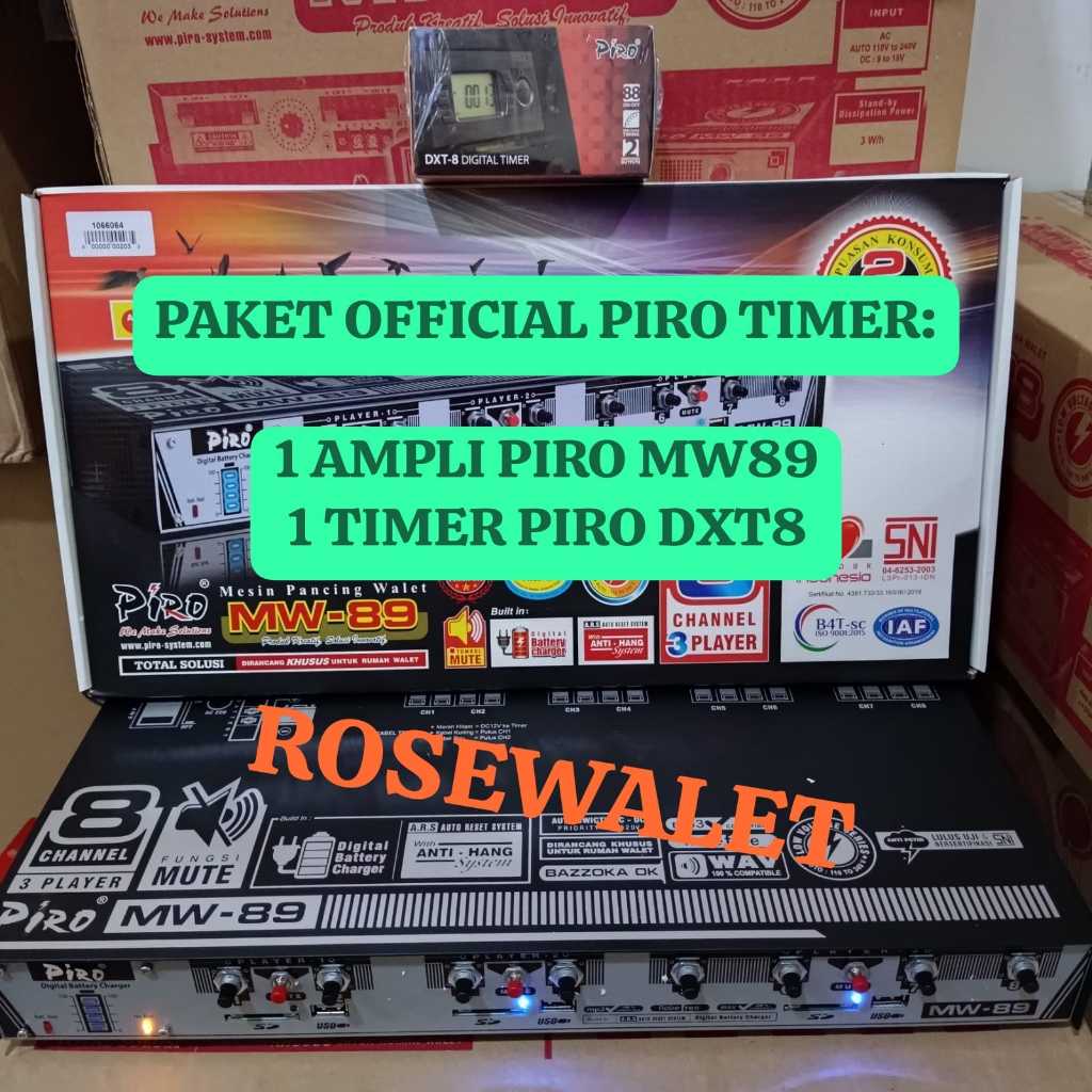 Jual PAKET AMPLI WALET PIRO MW89 MW 89 + TIMER PIRO DXT8 DXT 8 ORIGINAL | Shopee Indonesia