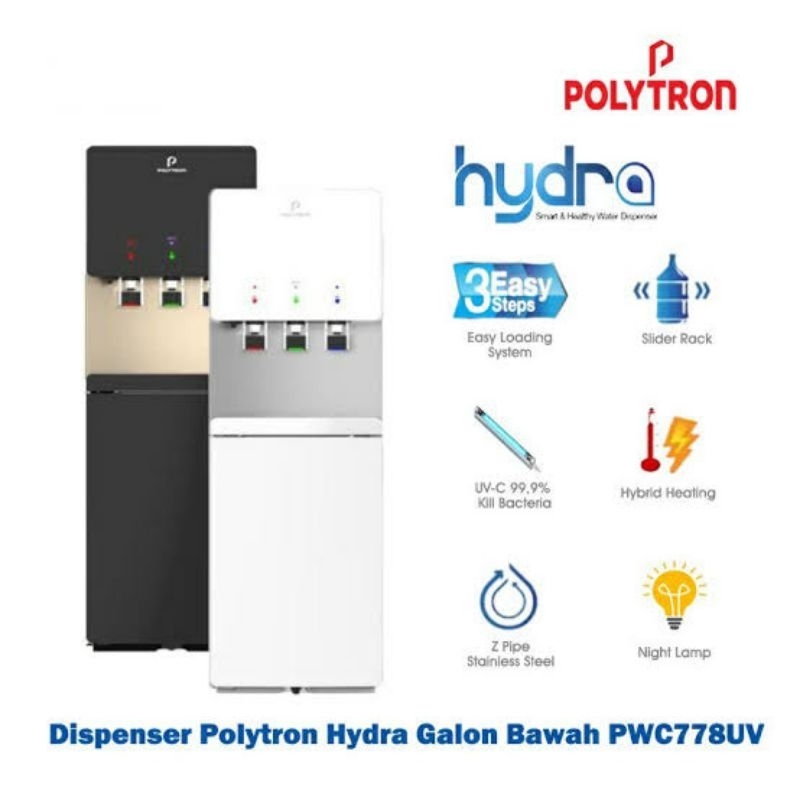 Jual Dispenser galon bawah Polytron PWC778XUV / WUX UVC Anti kuman PWC ...