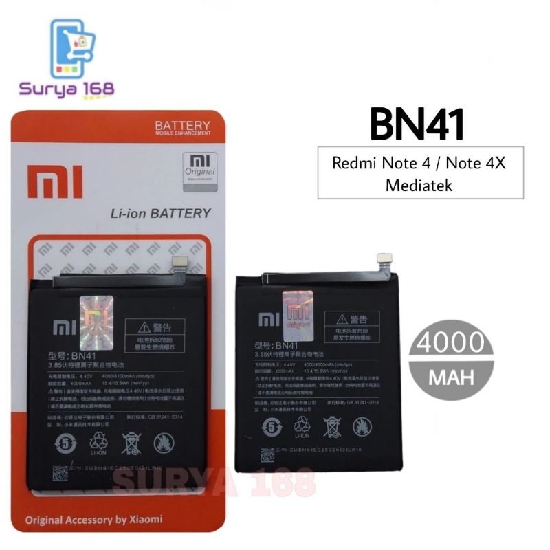 Jual BATTERY BATERAI BATTERE BATRE XIAOMI REDMI NOTE 4 / NOTE 4X MTK BN ...
