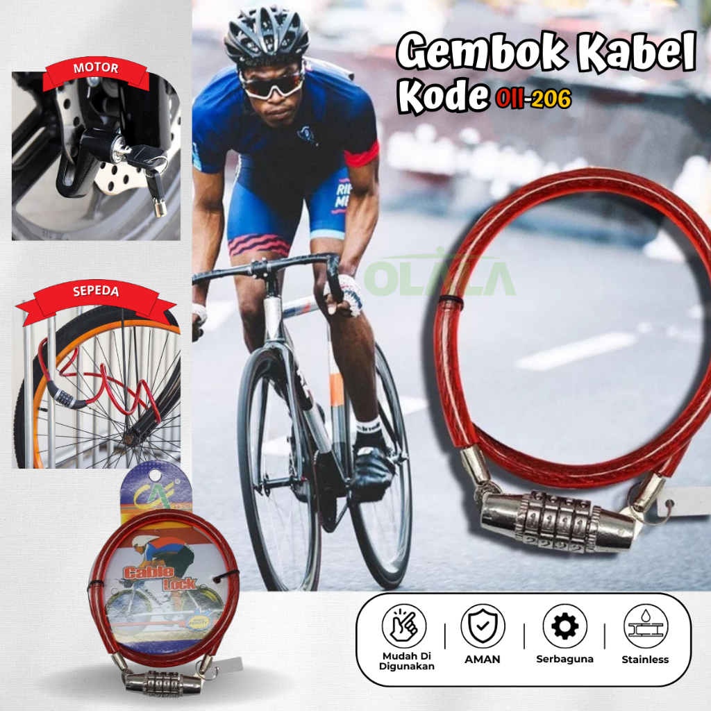 Jual Cable Lock - Gembok Kabel Pin - Gombok Helm sepeda motor ...