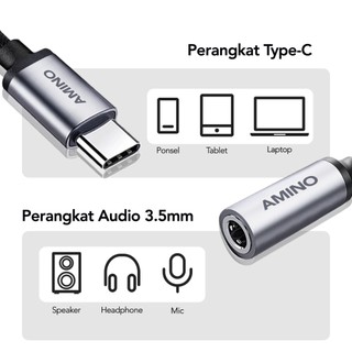 Jual AMINO Adapter Usb C to Audio Male / Type C to Aux 3.5 mm Converter ...