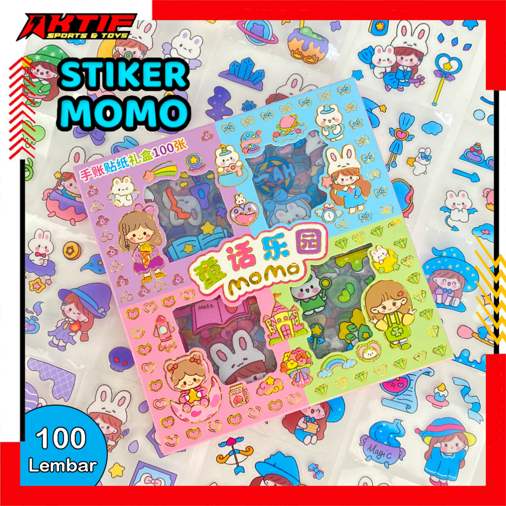 Jual 100 Lembar Sticker MOMO 4 Warna/ Stiker Jurnal Waterproof ...