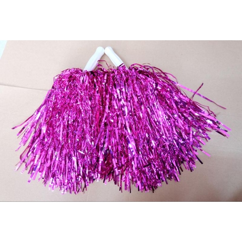 Jual POMPOM CHEERLEADER RUMBAI FOIL MERAH SILVER BIRU PINKFANTA GOLD ...