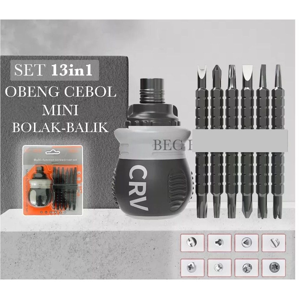 Jual [13in1] Obeng Cebol Mini Bolak-Balik Rachet Multifungsi ...
