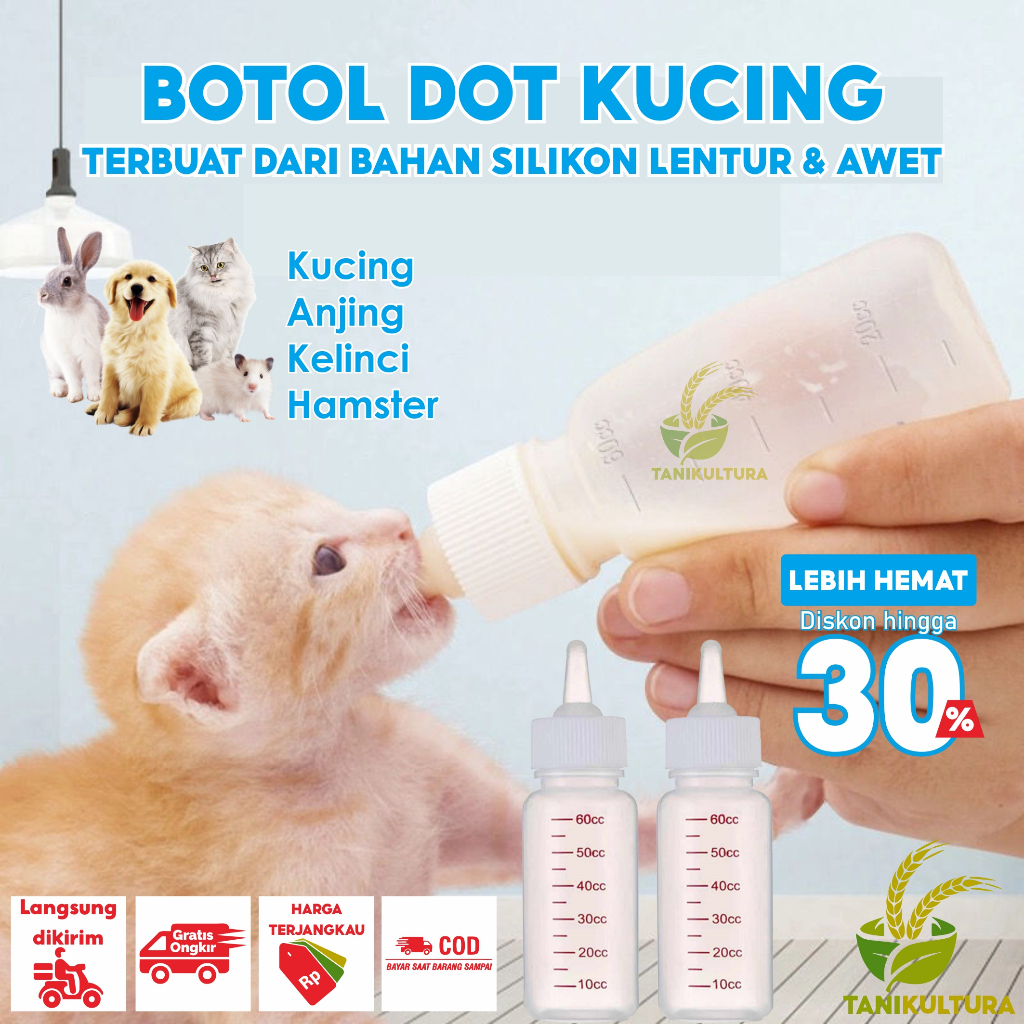 Jual Botol Dot Susu Kucing Alat Minum Feeder Anak Kucing Anjing Kelinci 60Ml | Shopee Indonesia