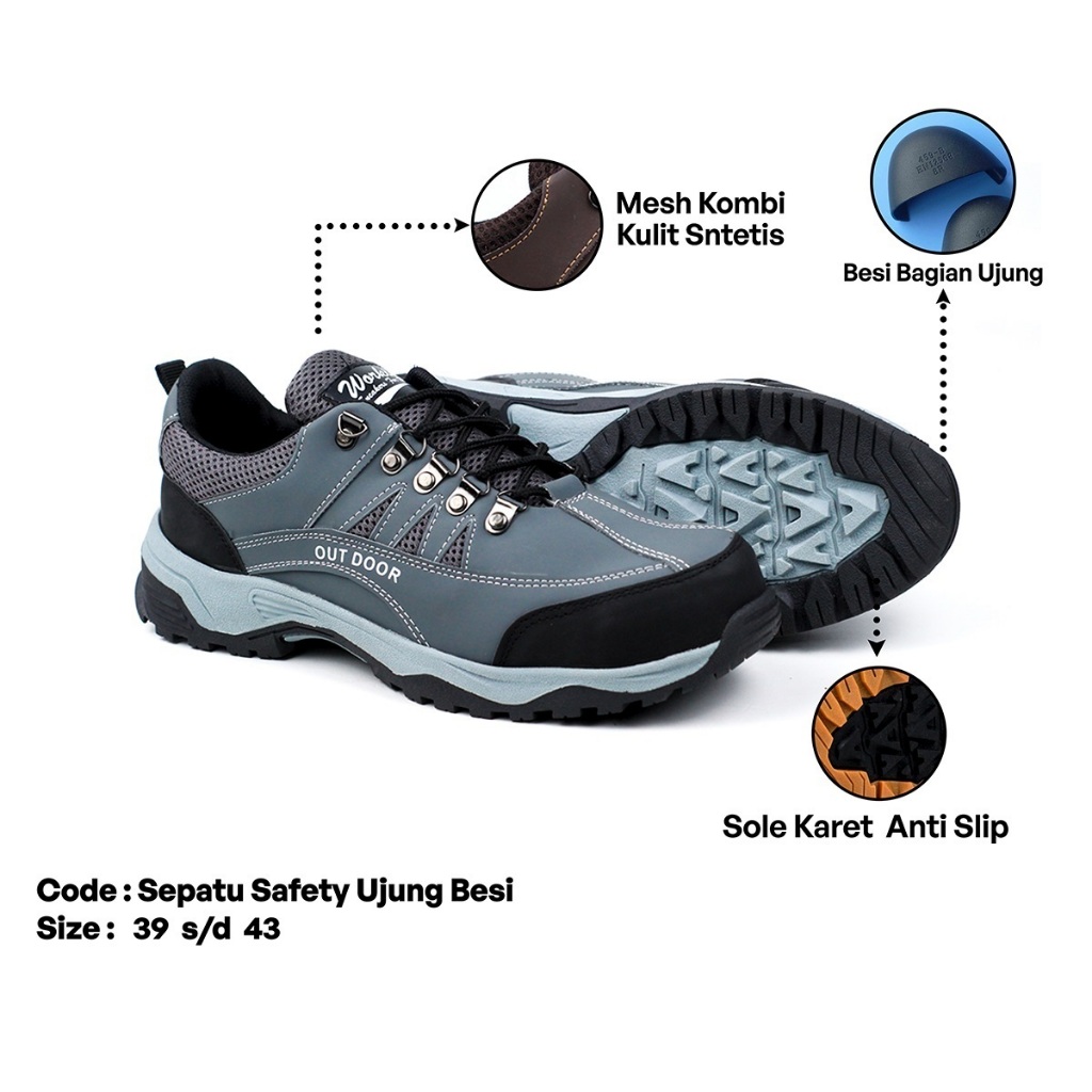 Jual Sepatu Pria Safety Sport Local Pride Sepatu Sneakers Ujung Besi ...